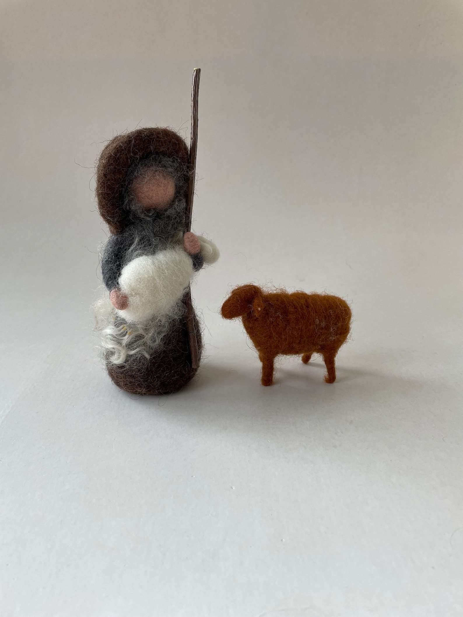 Felted Shepherd and His Sheep - Etsy