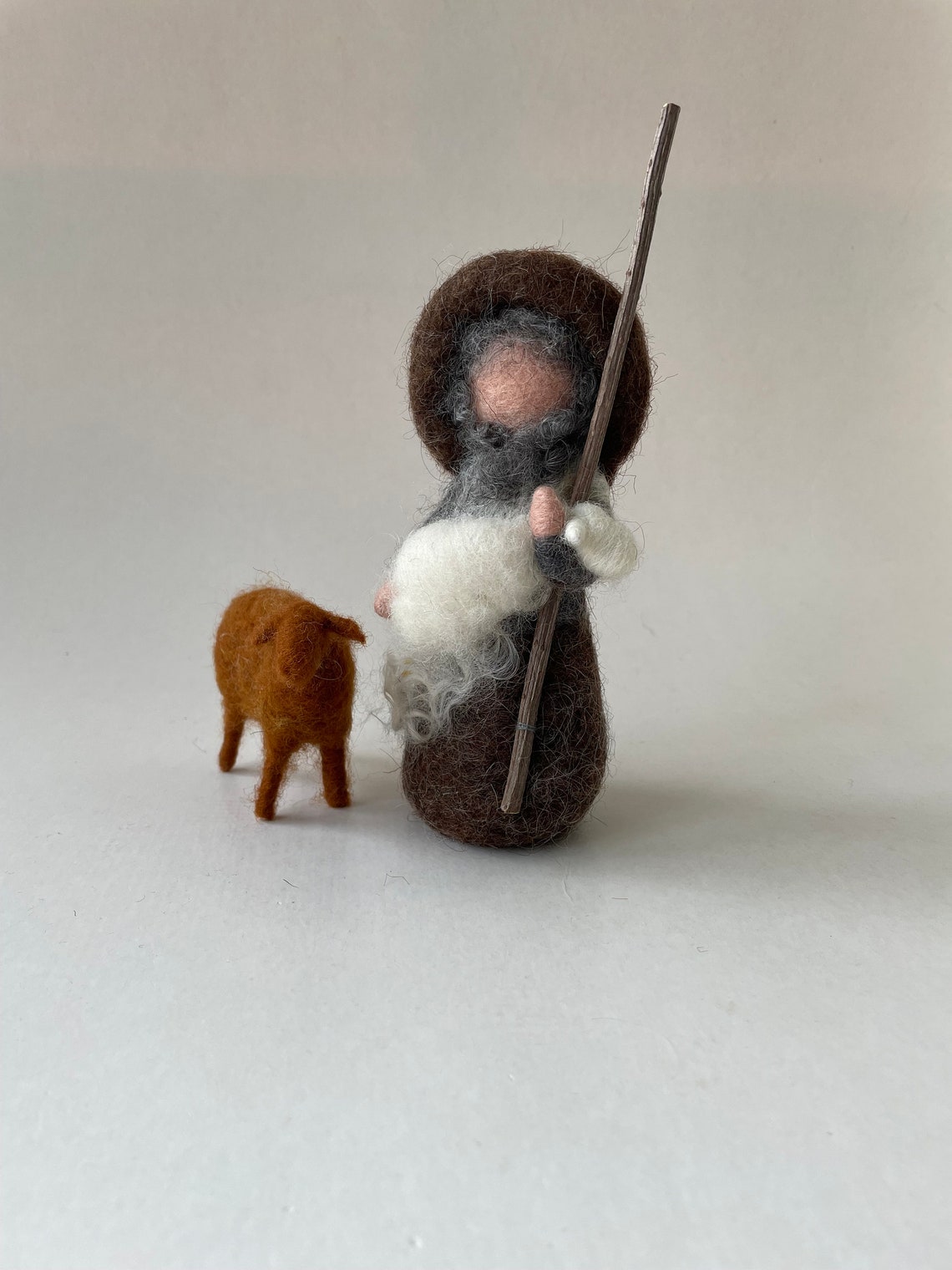 Felted Shepherd and His Sheep - Etsy