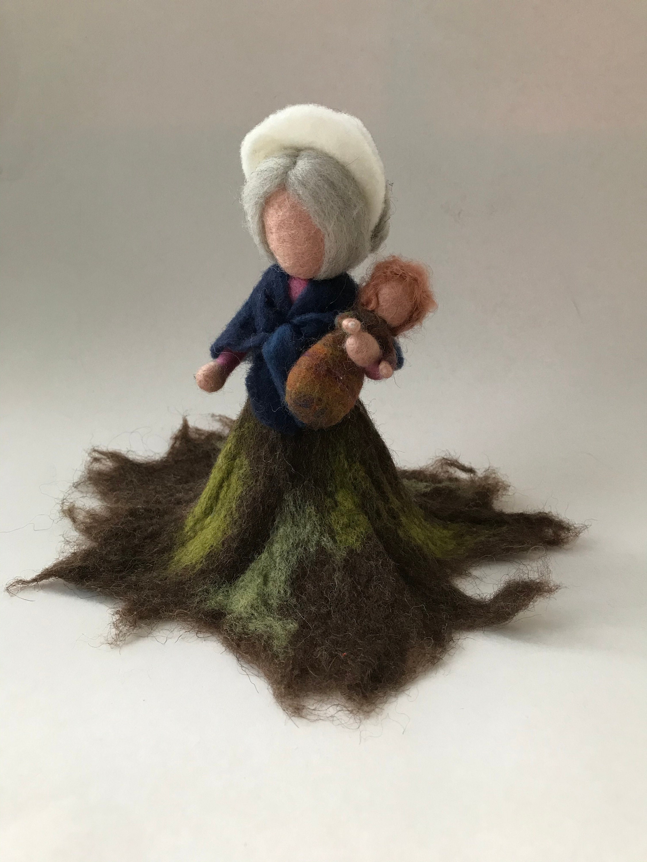Mother earth.Root-child.Waldorf. Wet felted | Etsy