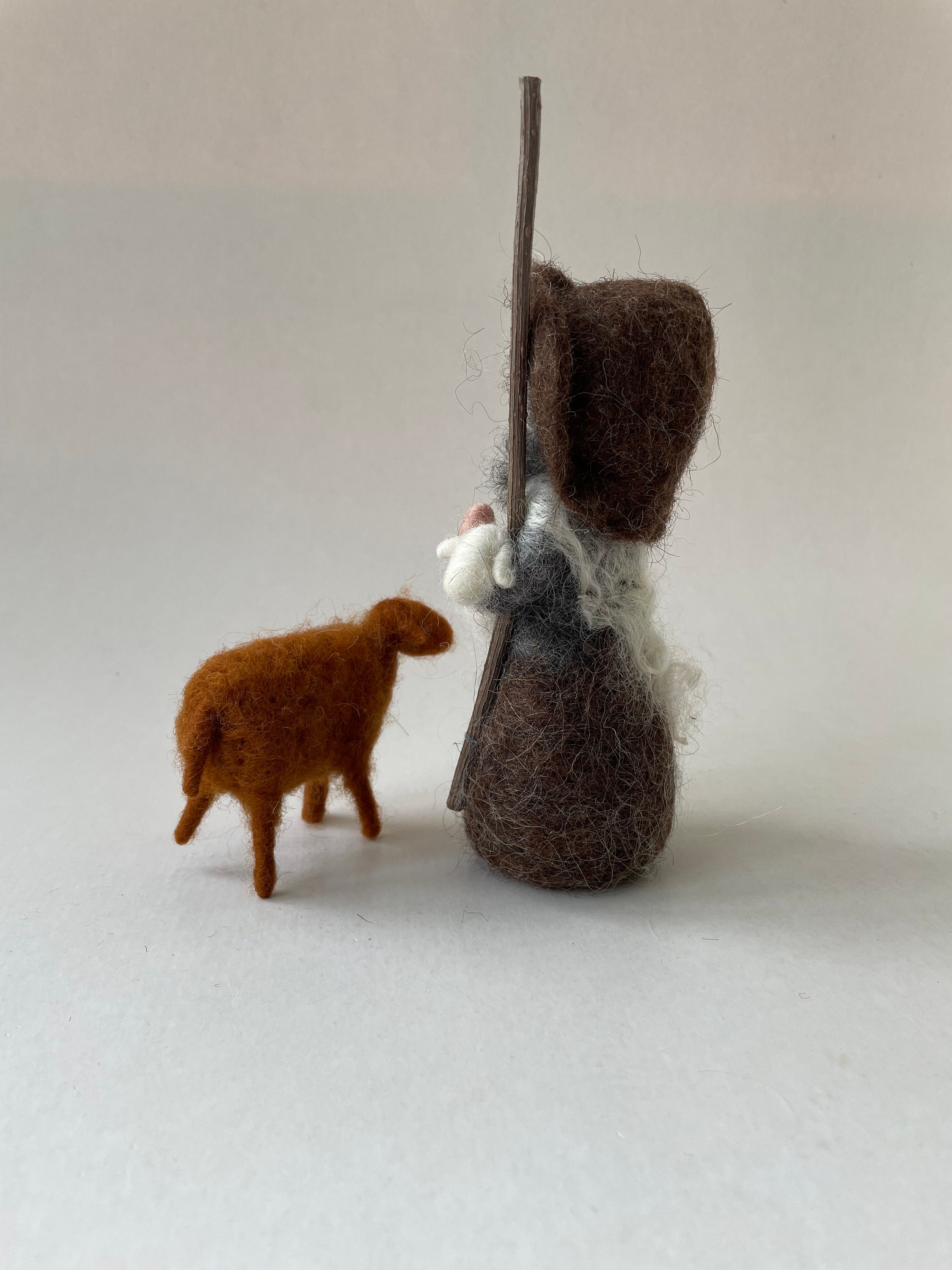 Felted Shepherd and His Sheep - Etsy