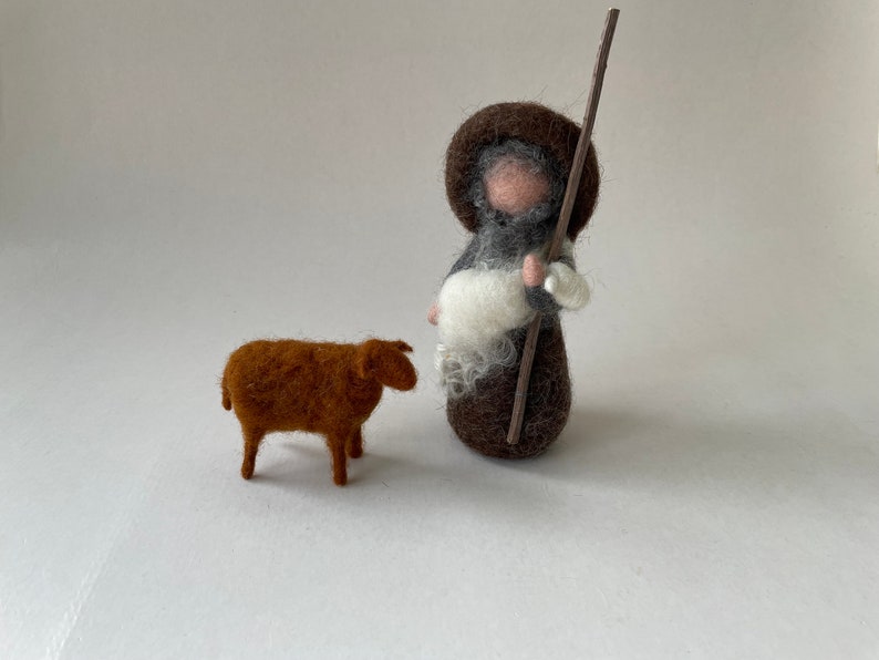 Felted Shepherd and His Sheep - Etsy
