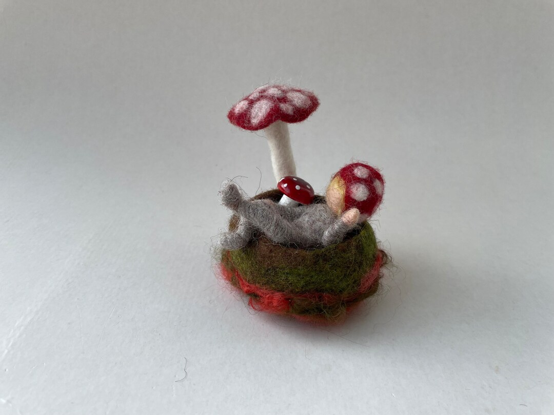 Felted Pixie,elf Felted in a Nest,forest Child,cave,wet Felted,waldorf ...