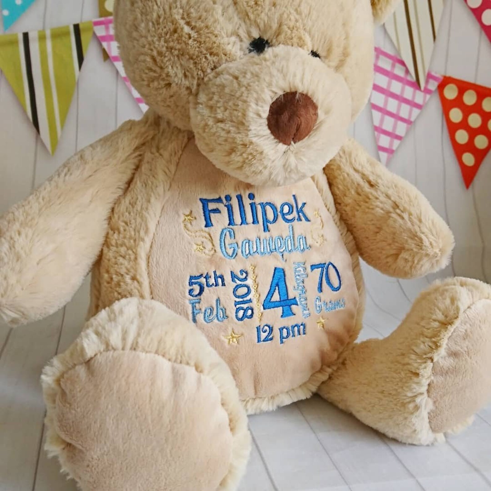 Personalised Embroidered Stuffed Teddy Bear - Etsy