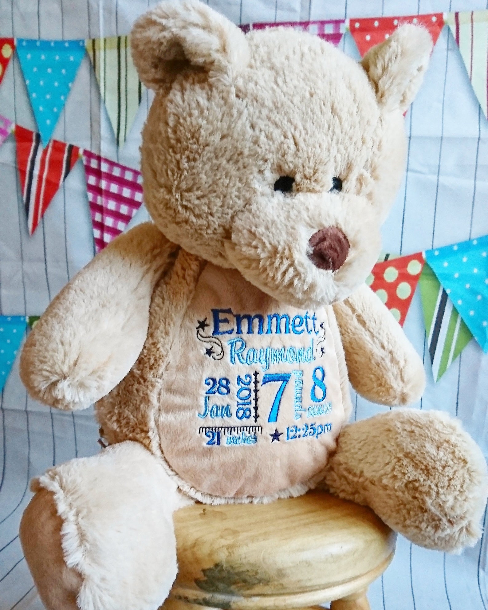 Personalised Embroidered Stuffed Teddy bear | Etsy