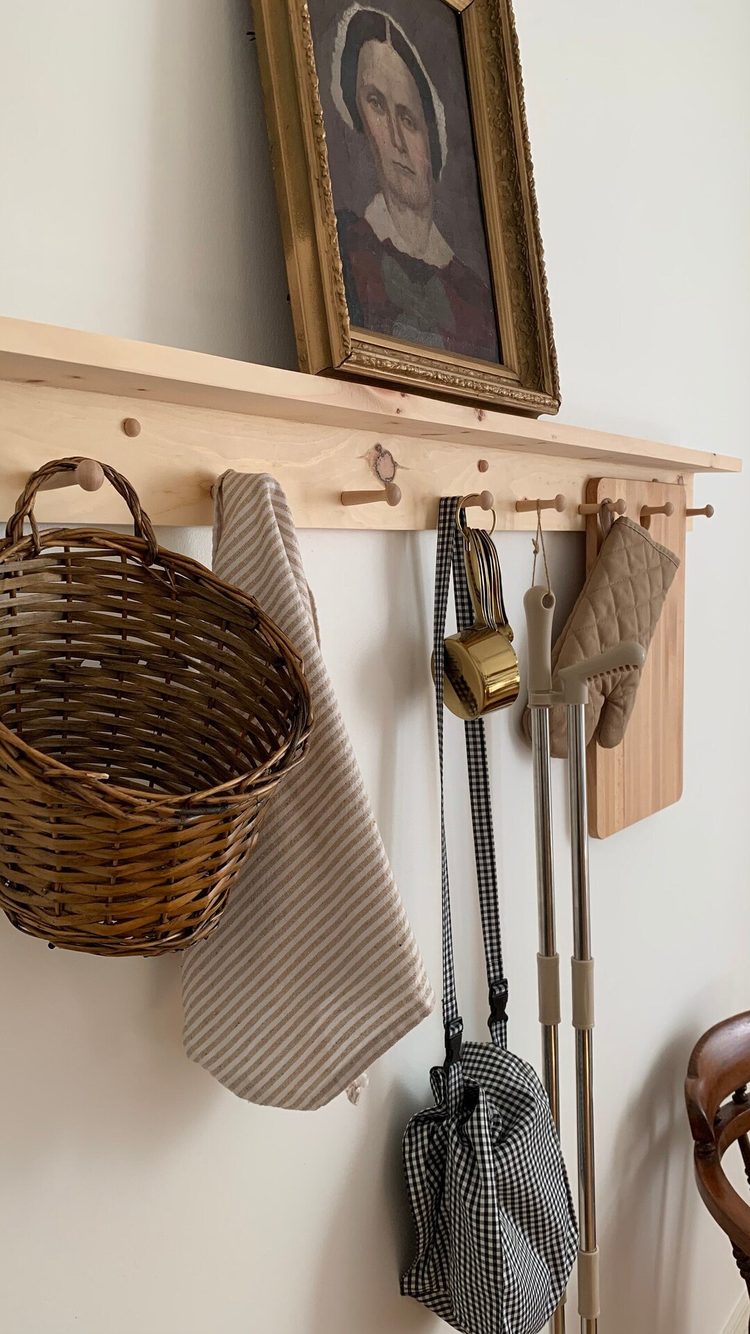 Handmade Pine Shaker Peg Rail With Shelf / 48 Inches - Etsy