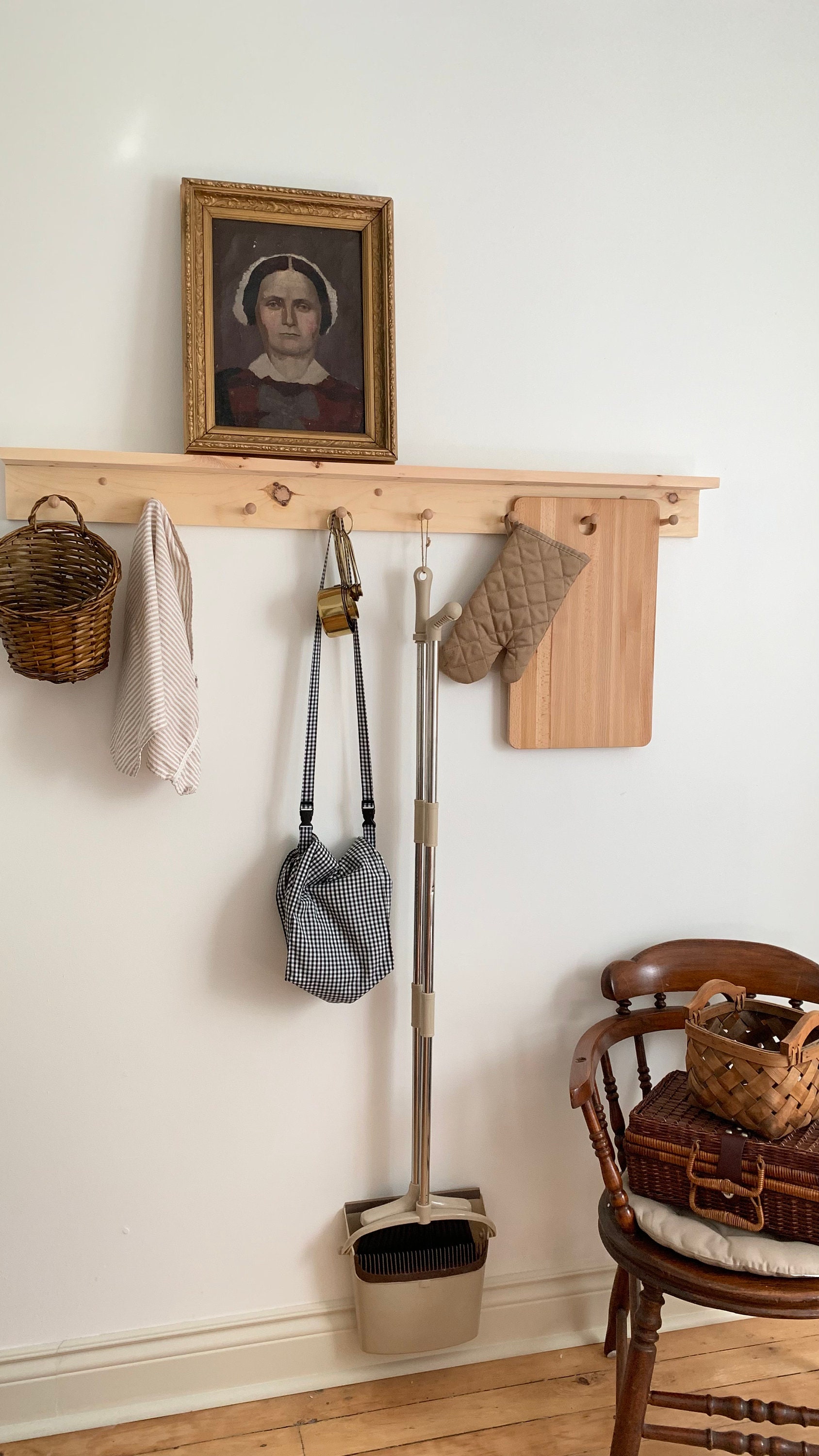 Handmade Pine Shaker Peg Rail With Shelf / 48 Inches - Etsy