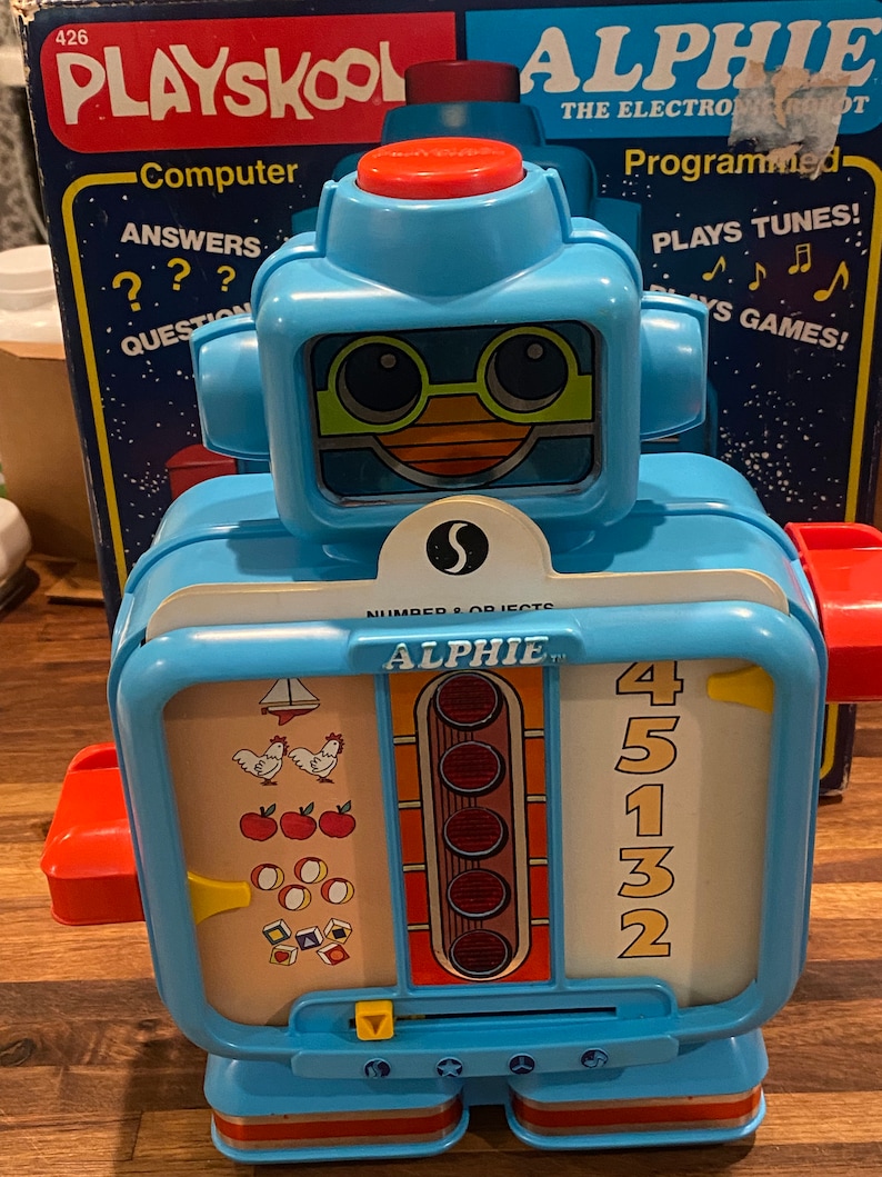 Vintage, Playskool alphie 1978 Electronic Robot for Early Learning ...