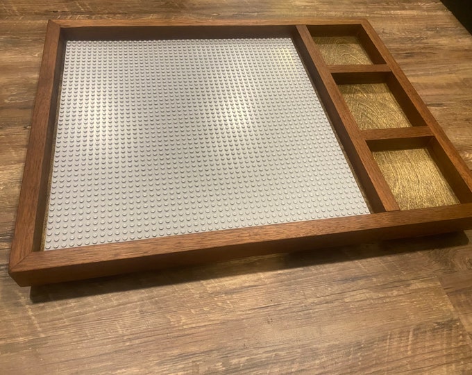 Walnut Play Table for Building Bricks With 15"x15" LEGO® Baseplate ...