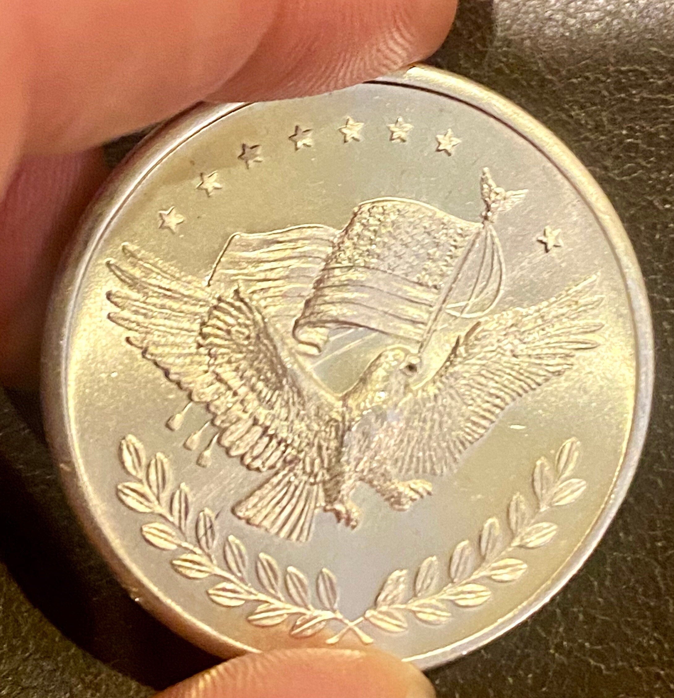 Vintage 1980s Silver Trade Unit: 1 Troy Oz .999 Fine Silver Eagle Round ...