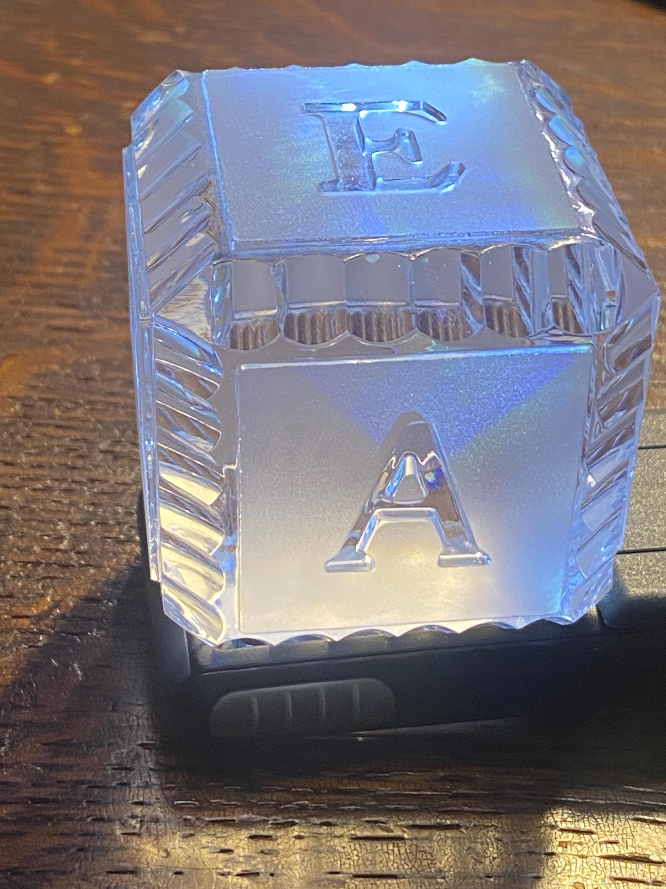 WATERFORD Crystal Alphabet Abcs Baby Block Cube Paperweight Signed ...