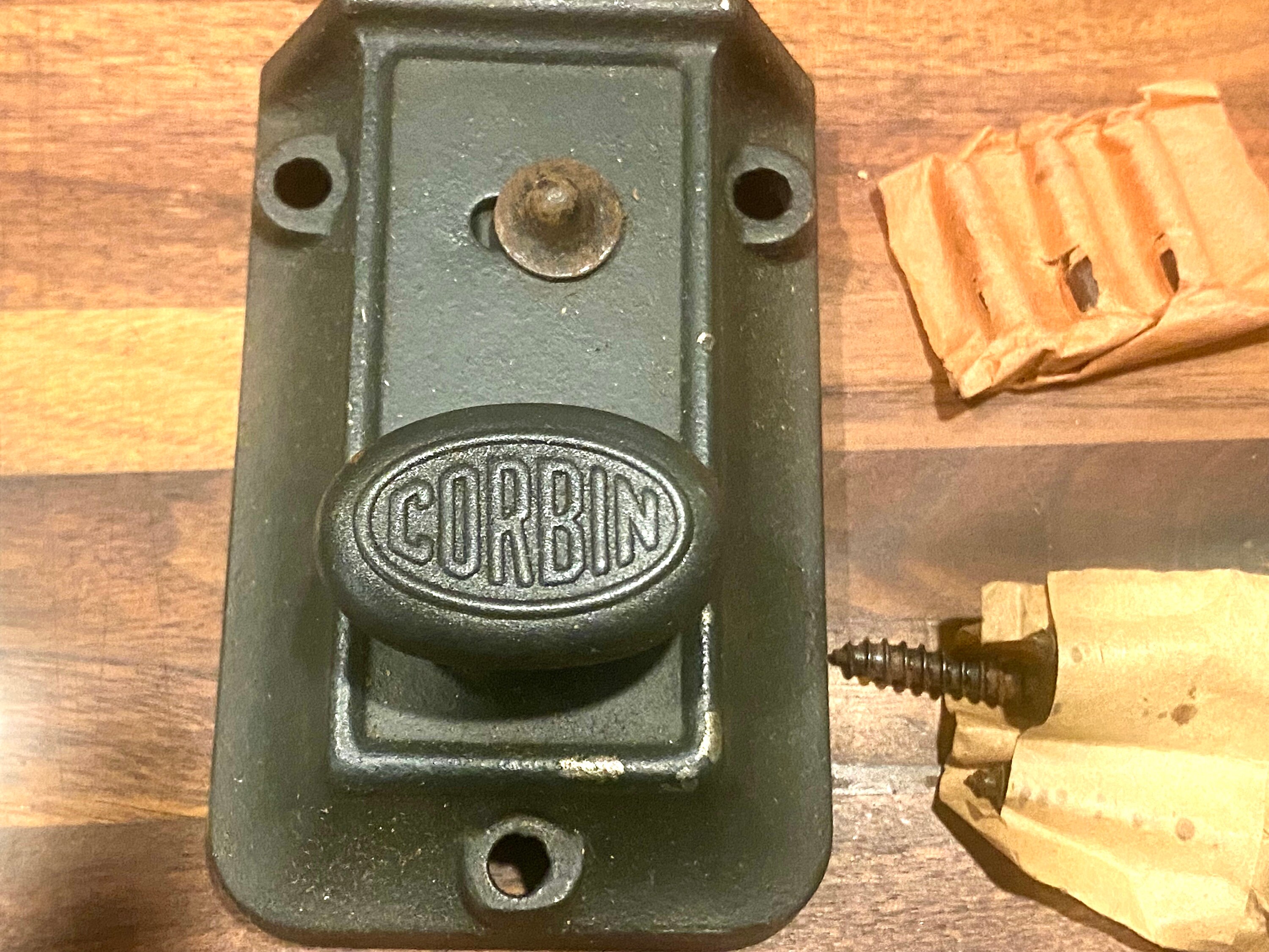 Vintage Corbin 3R6 RIM Night Latch Door Lock With Two Keys Marked "p&f ...