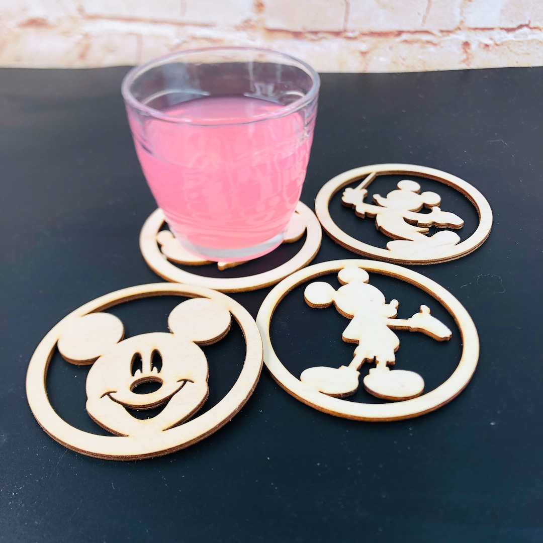 Mickey Mouse Coasters Wood Disney Inspired - Etsy