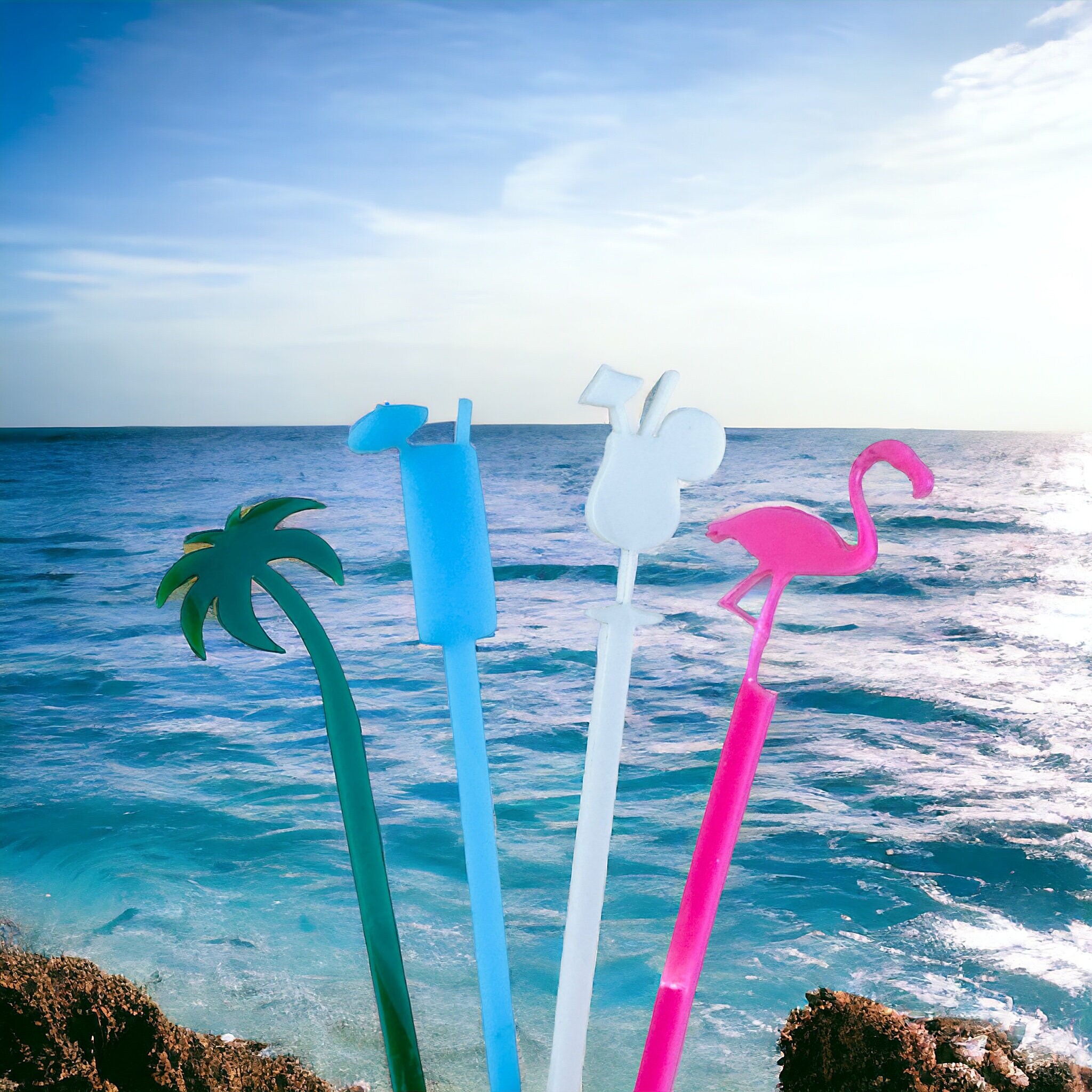 Cocktail Swizzle Sticks 6" Drink Stirrer Cocktail Stirrer S/4 Barware ...