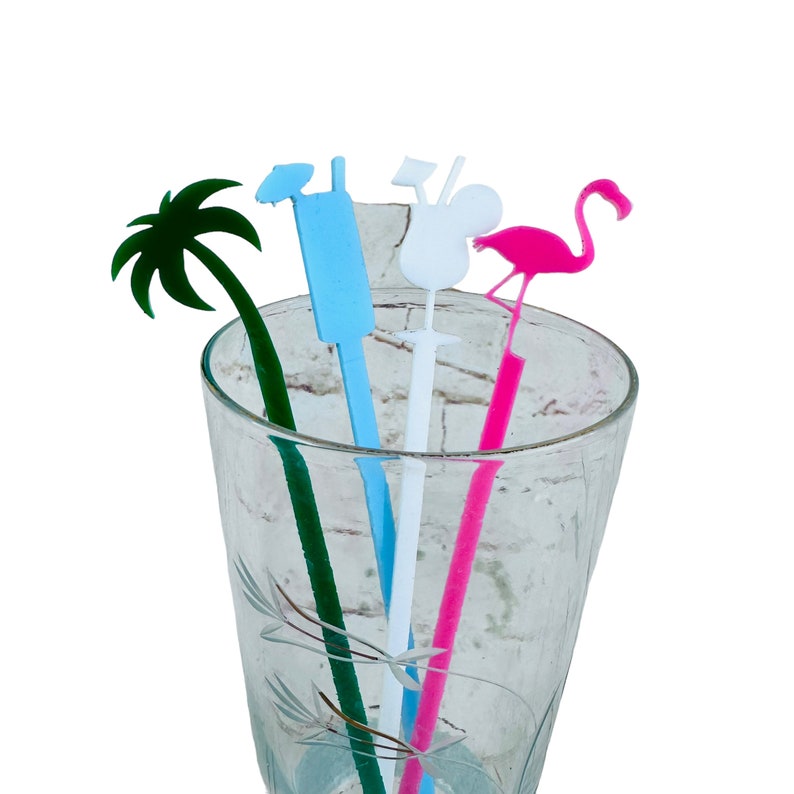 Cocktail Swizzle Sticks 6" Drink Stirrer Cocktail Stirrer S/4 Barware ...