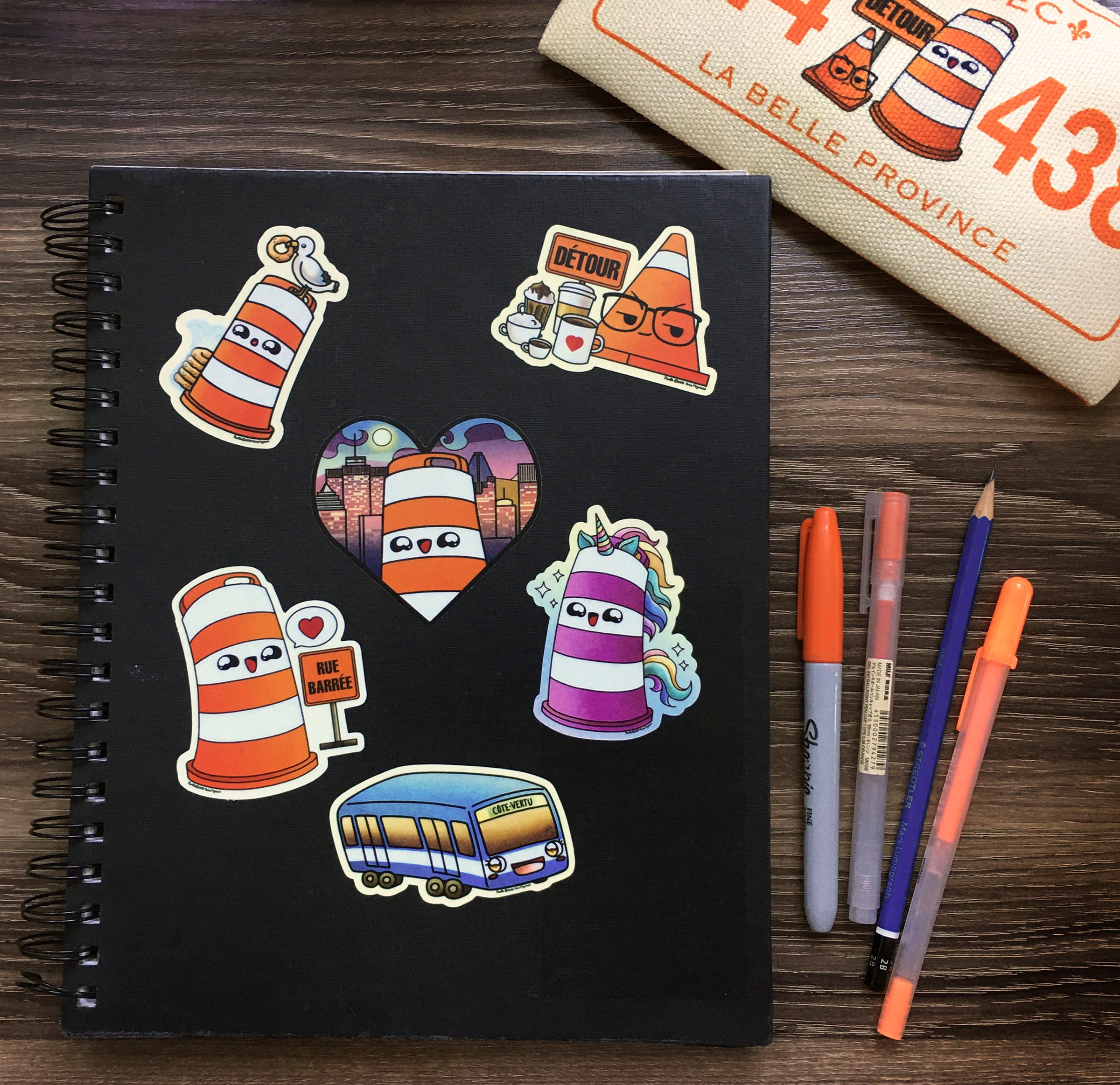 Sticker Pack Ponto the Orange Cone Montreal Kawaii | Etsy