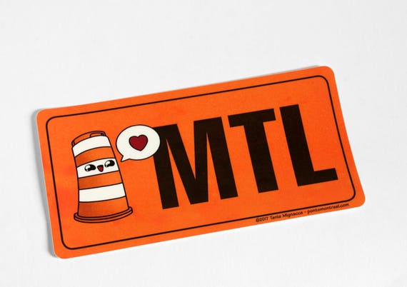 Bumper Sticker Ponto the Orange Cone Loves Montreal - Etsy Canada