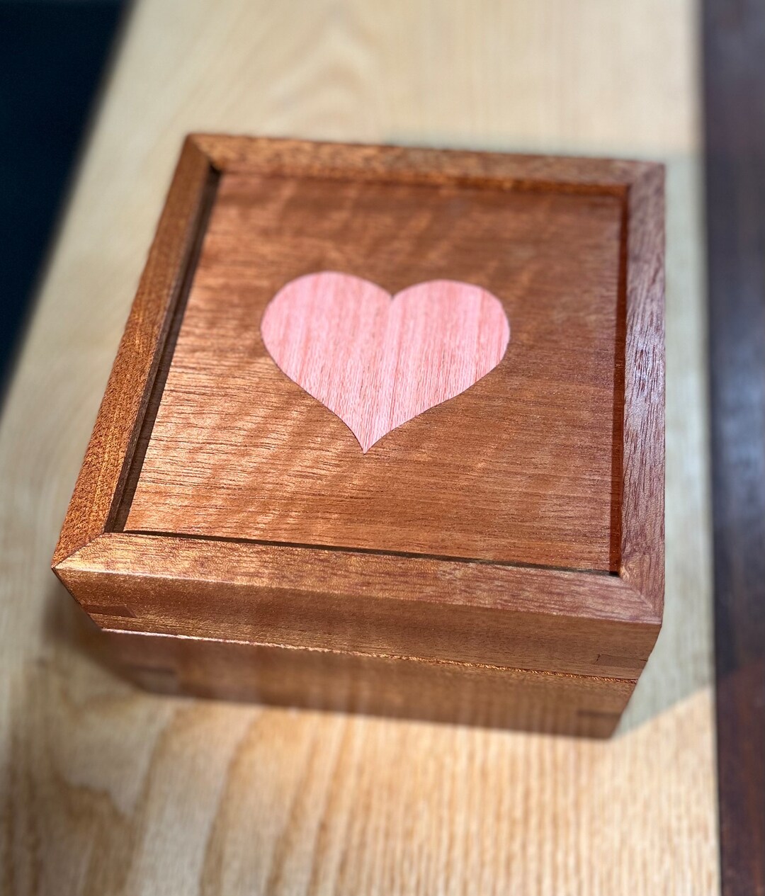 Heart Marquetry Inlay Mahogany Box - Etsy