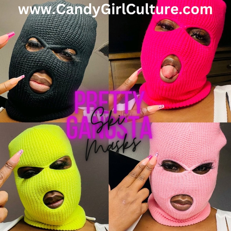 Pretty Gangsta 3 Hole Ski Mask - Etsy