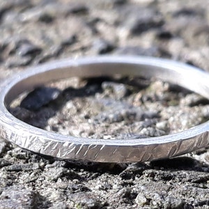 Hammered Silver Ring, Handmade 925 Sterling Silver Slim Band, Textured ...