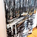 Winter Trees Painting With Water and Reflections, Original Acrylic on ...