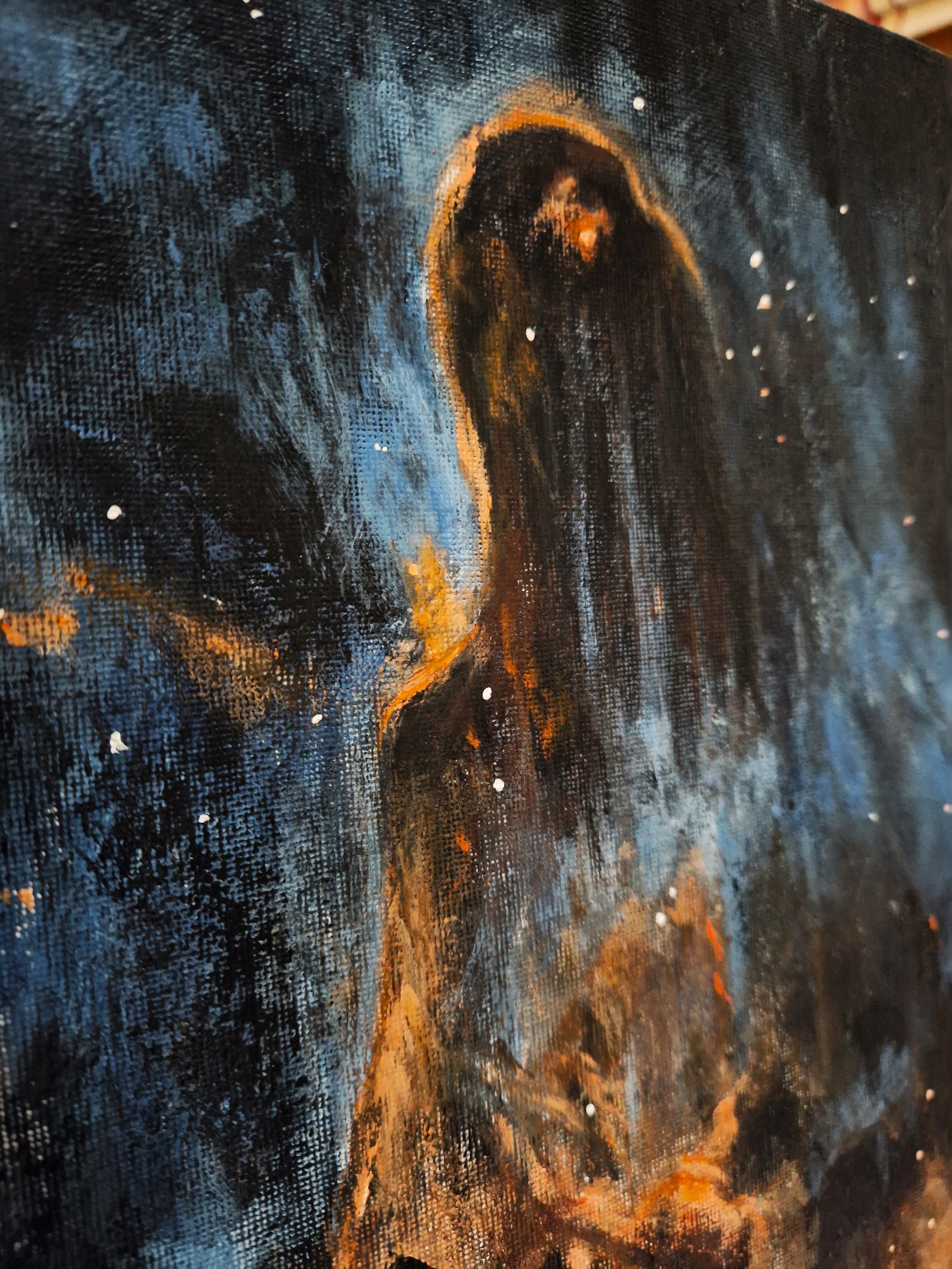 Ethereal Painting, Original Night Sky Fantasy Art in Acrylics on Canvas ...