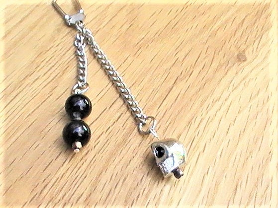 Skull Keychain Men's Key Ring Gothic Bag Clip Halloween - Etsy