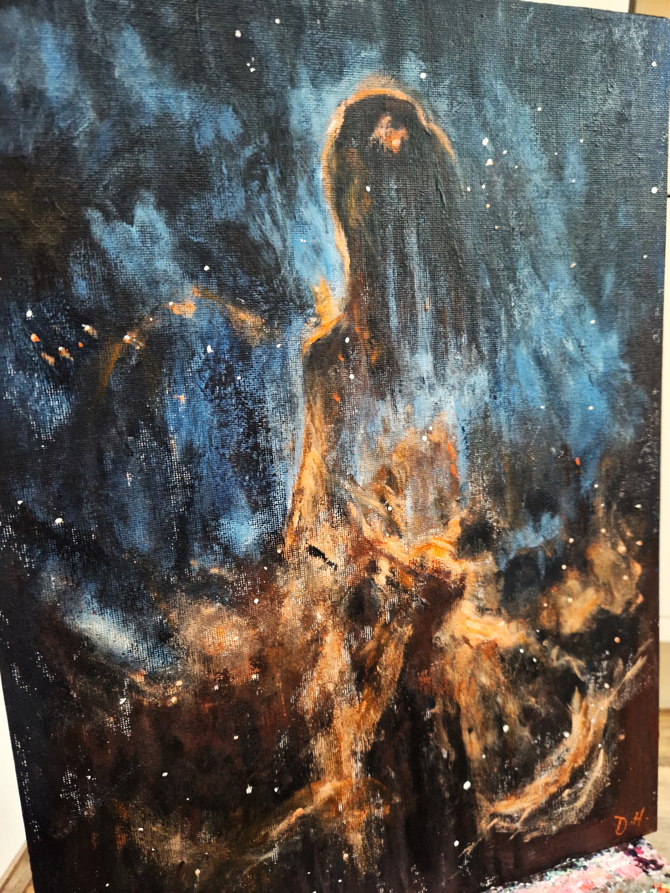 Ethereal Painting, Original Night Sky Fantasy Art in Acrylics on Canvas ...