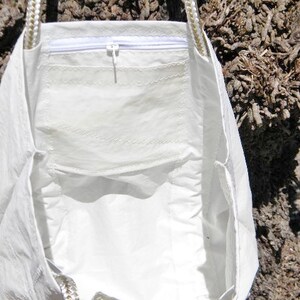 Sailagainbags Handmade Sea Bag With Fishing Boat, Recycled Sail Cloth ...