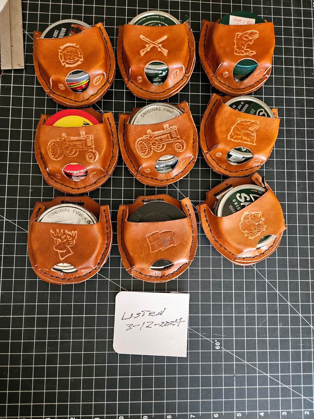 Snuff Can Holder, Leather W/holster Clip - Etsy