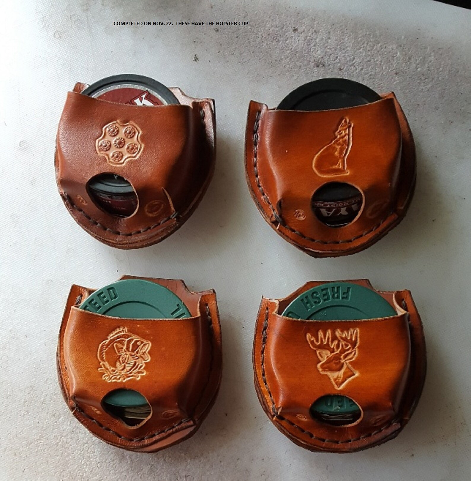 Snuff Can Holder, Leather W/holster Clip - Etsy
