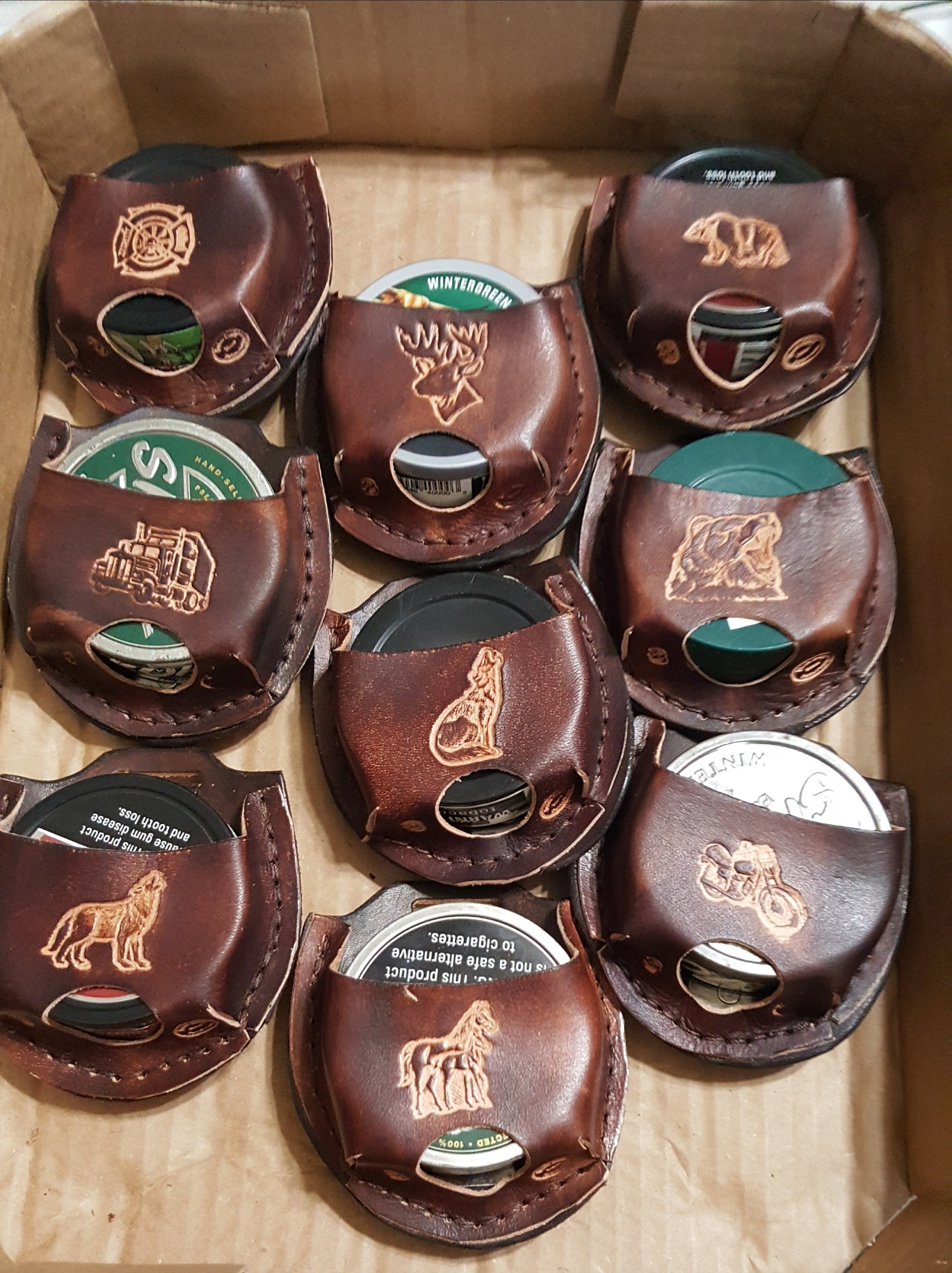 Snuff Can Holder, Leather W/holster Clip - Etsy