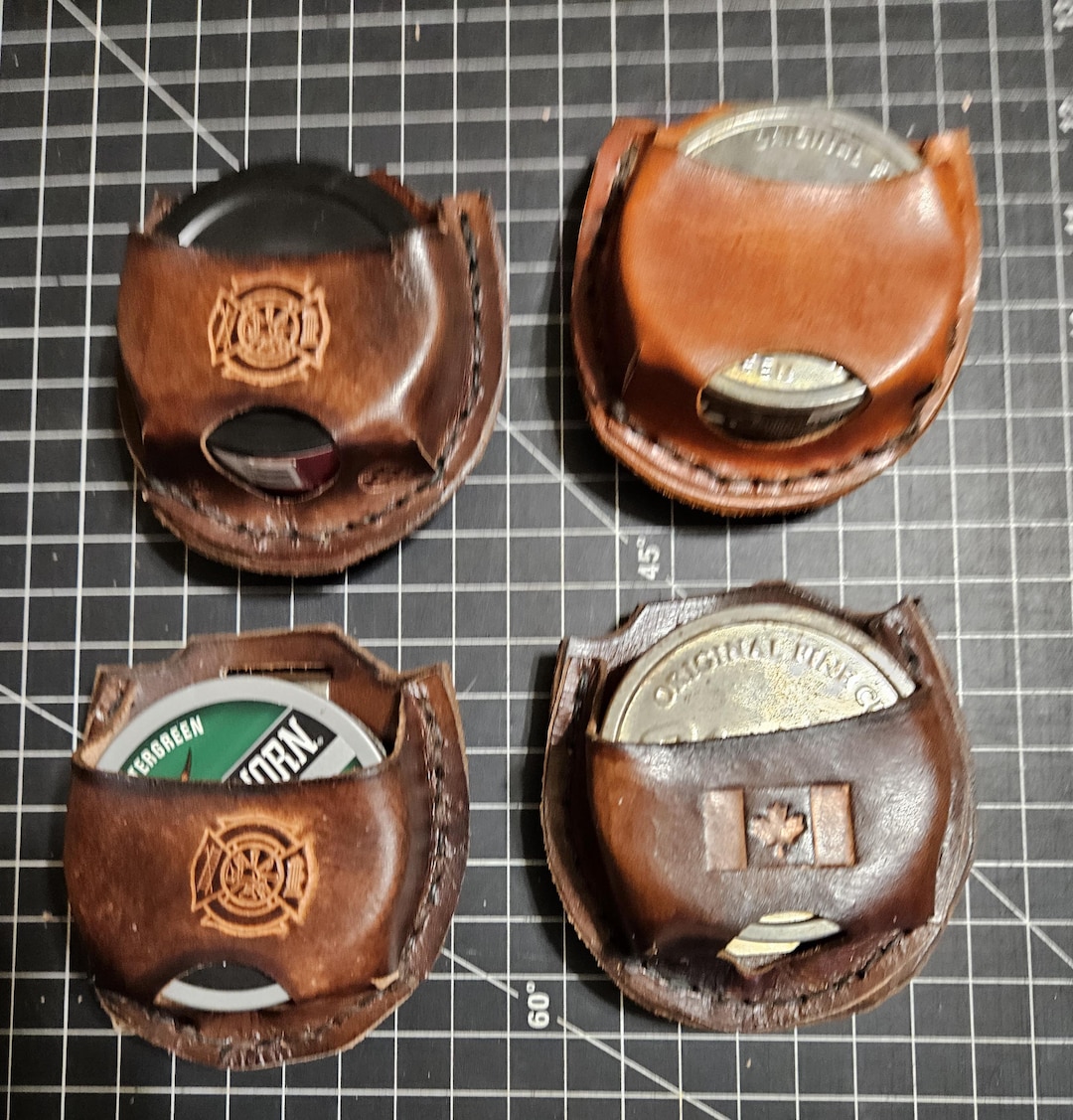 Snuff Can Holder, Leather W/holster Clip - Etsy