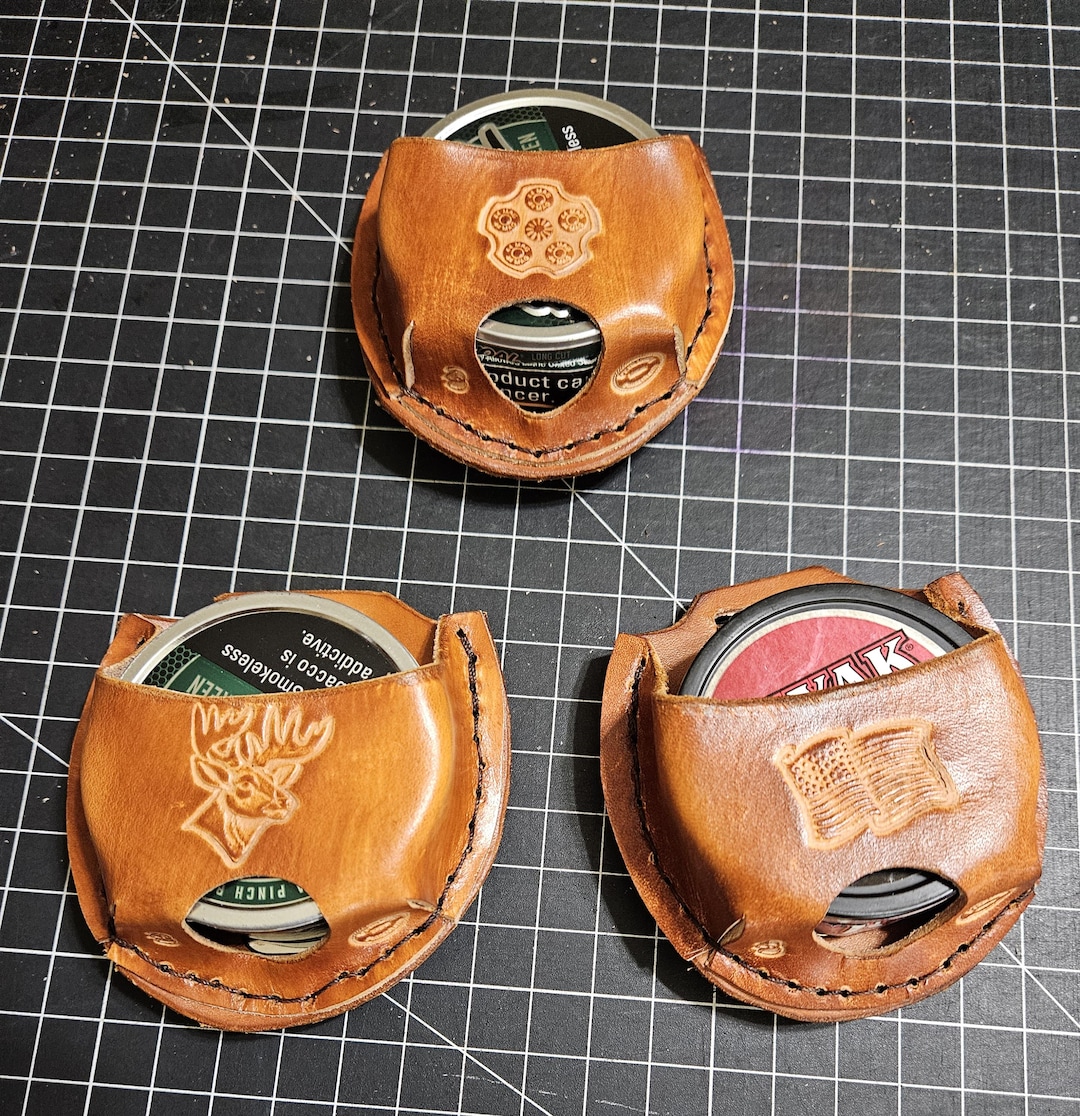 Snuff Can Holder, Leather W/holster Clip - Etsy