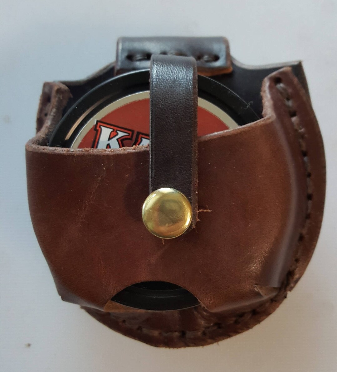 Snuff Can Holder, 2-tone Brown Leather, W/safety Strap - Etsy