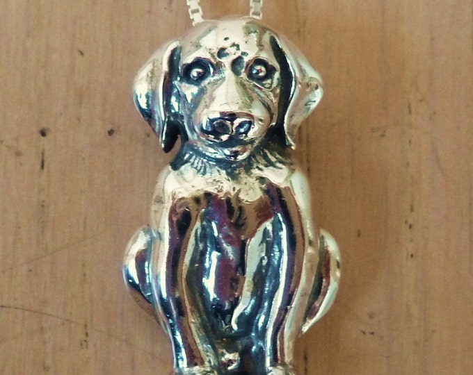 Labrador Dog Necklace-sterling Silver-lab Pendant - Etsy