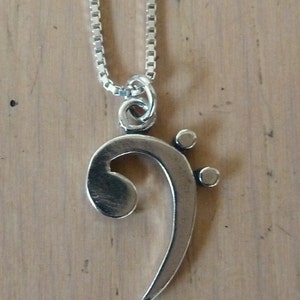 Bass Clef- Necklace-sterling Silver-musician Gift - Etsy Canada