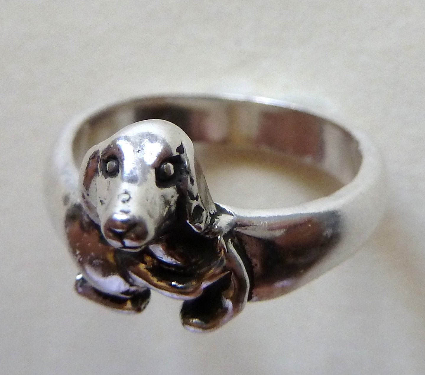 Sterling Silver Dachshund Dog Ring - Etsy