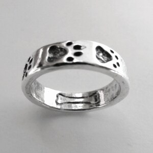 Dog Pawprint Ring-paw Print Ring-pawprint Band-dog Jewelry-animal ...