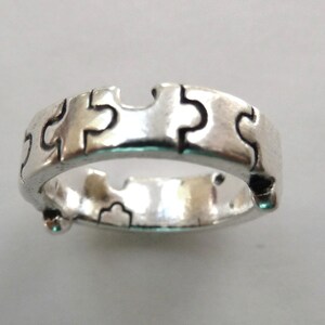 Sterling Silver Jigsaw Puzzle Ring - Etsy