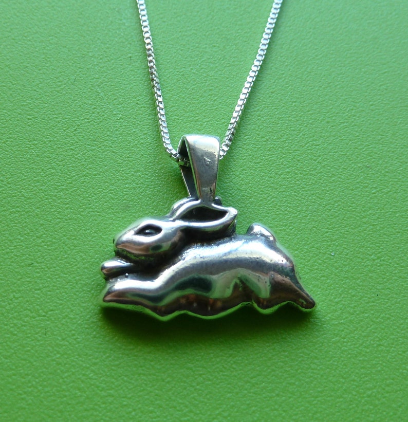 Sterling Silver Rabbit Necklace-bunny Rabbit Necklace-rabbit Charm ...