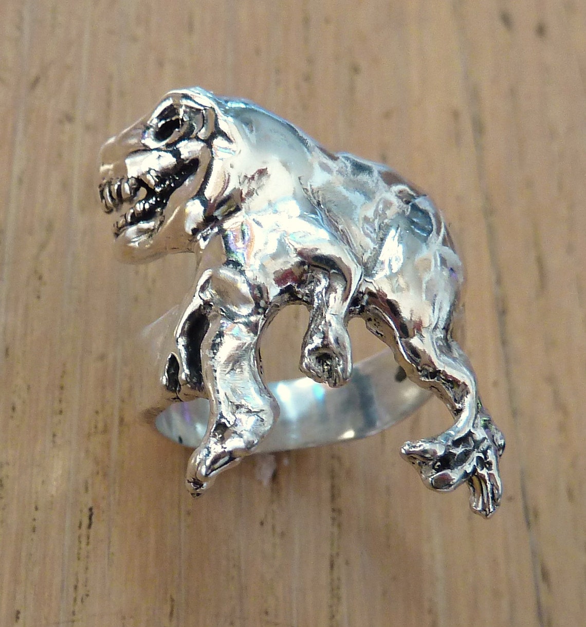 Sterling Silver Tyrannosaurus Rex Dinosaur Ring - Etsy