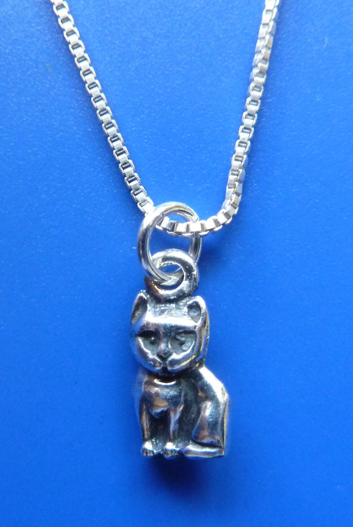 Sterling Silver Cat Necklace-kitten Necklace-feline Jewelry-cat Lover ...