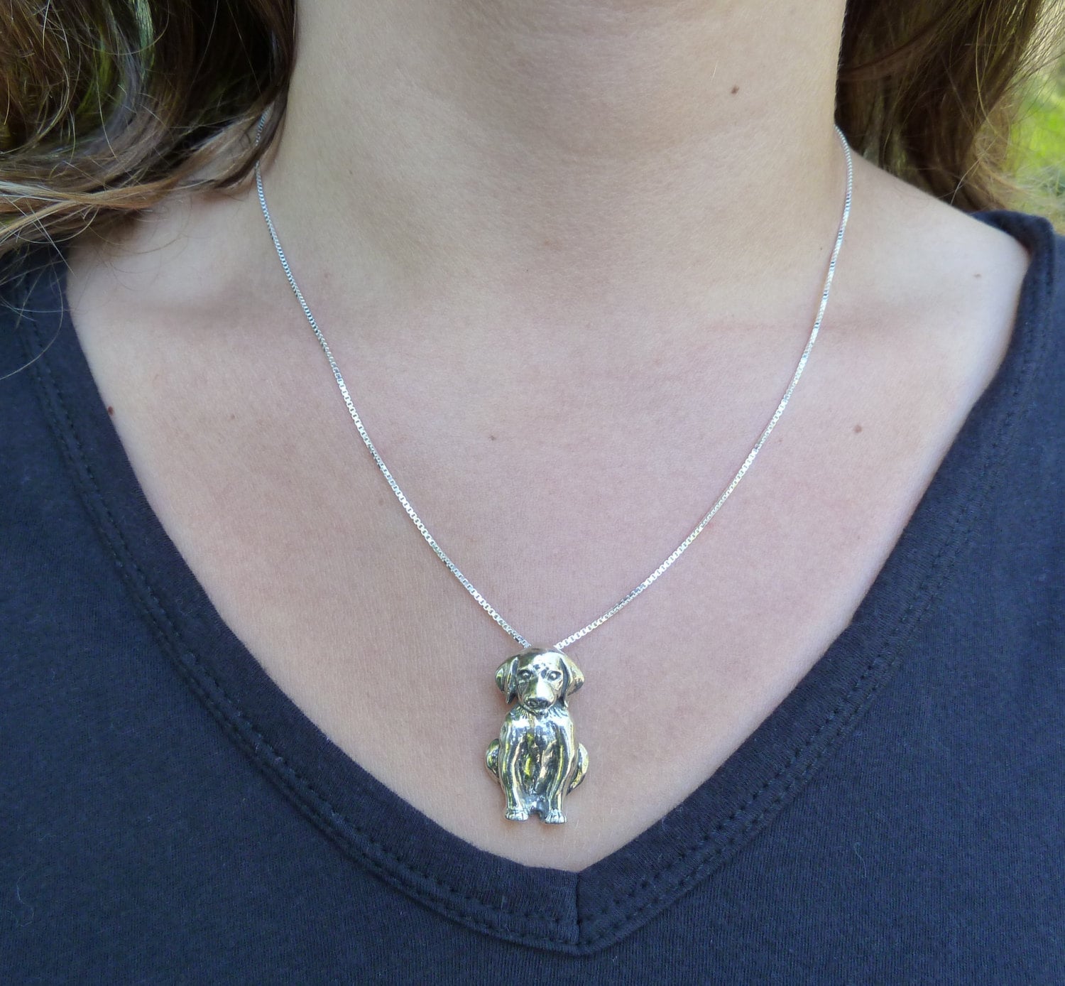 Labrador Dog Necklace-sterling Silver-lab Pendant - Etsy