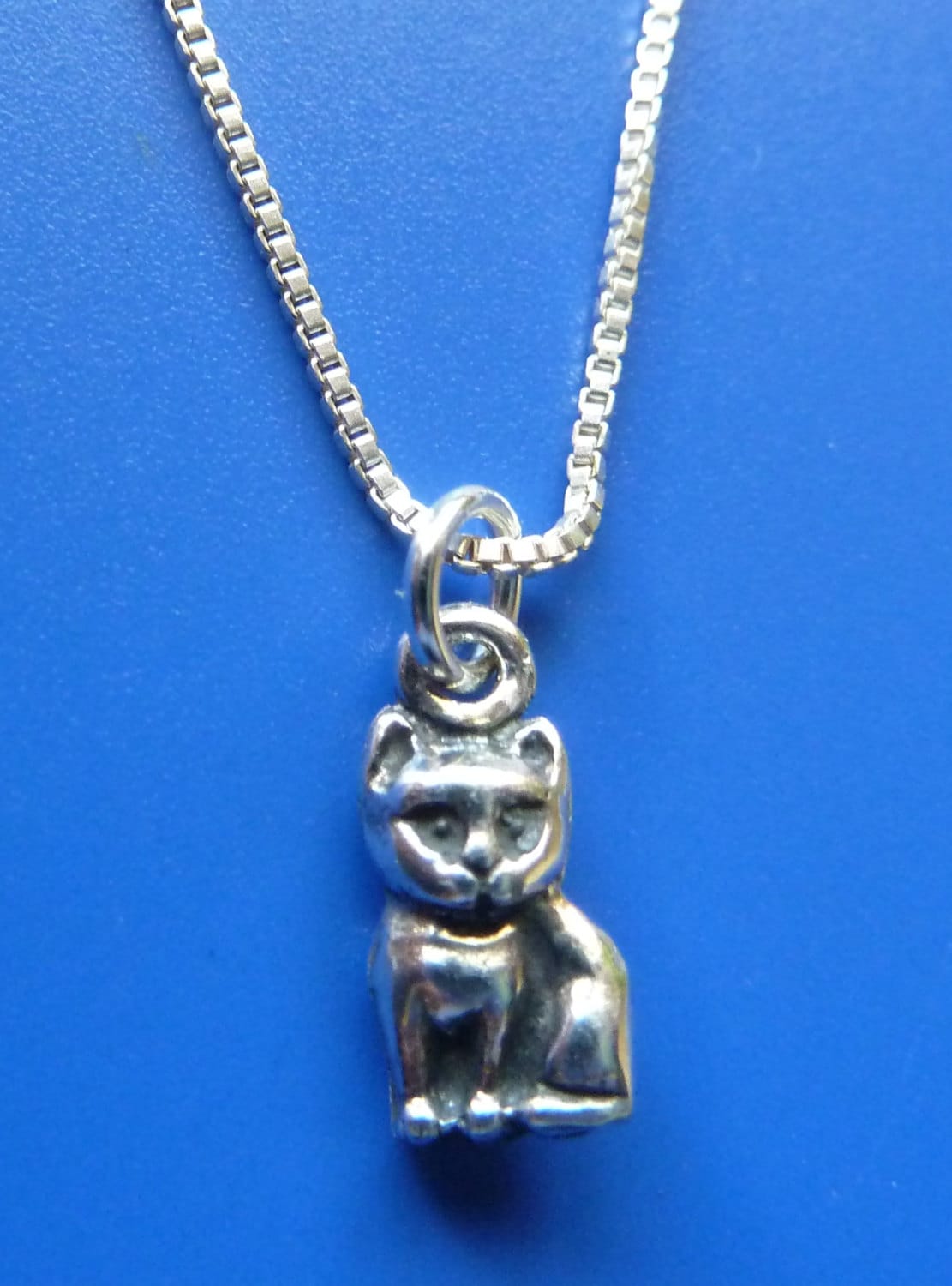 Sterling Silver Cat Necklace-kitten Necklace-feline Jewelry-cat Lover ...