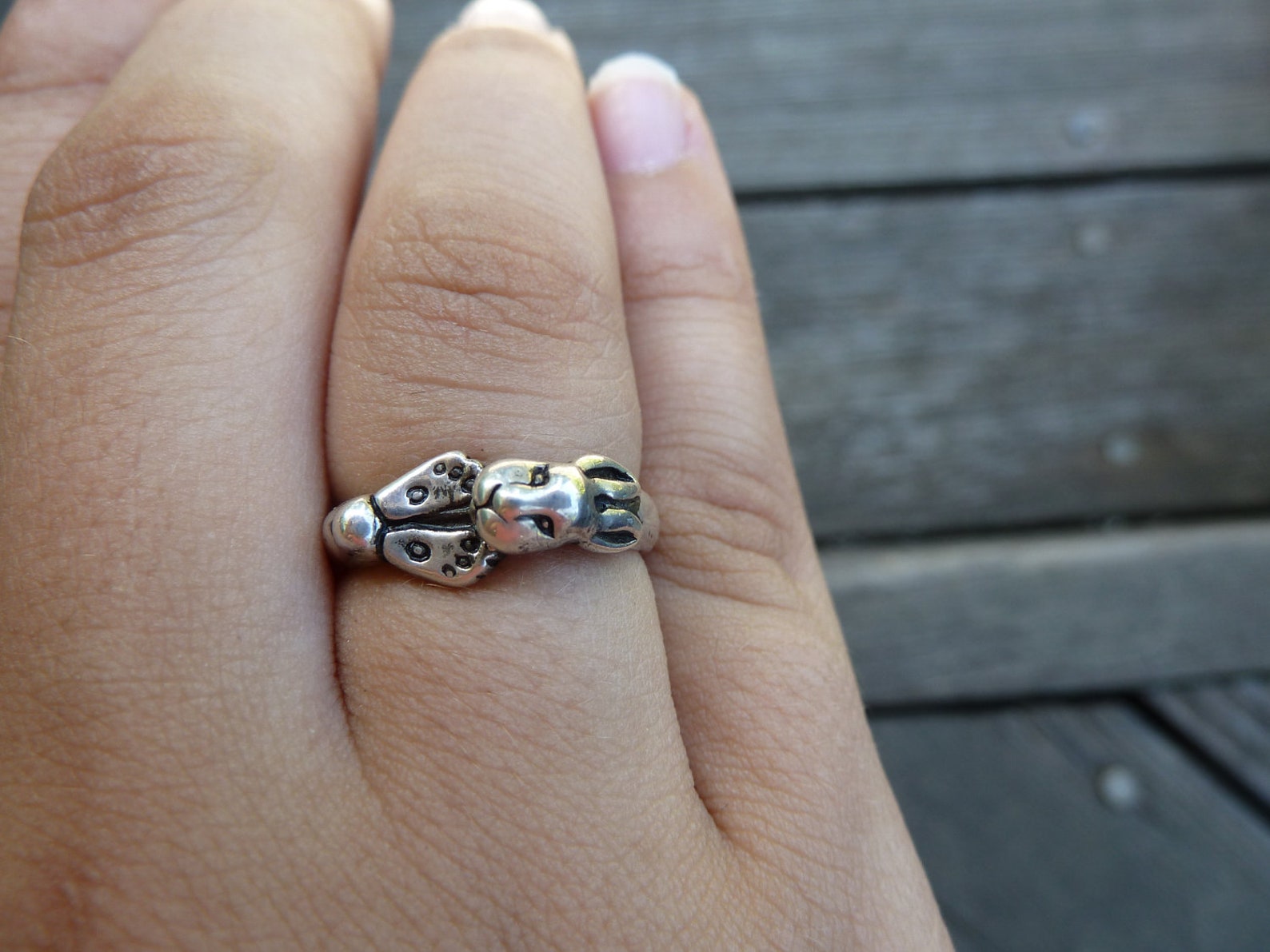 Sterling Silver Rabbit Foot Ring - Etsy