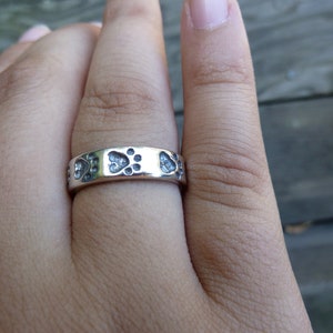 Dog Pawprint Ring-paw Print Ring-pawprint Band-dog Jewelry-animal ...