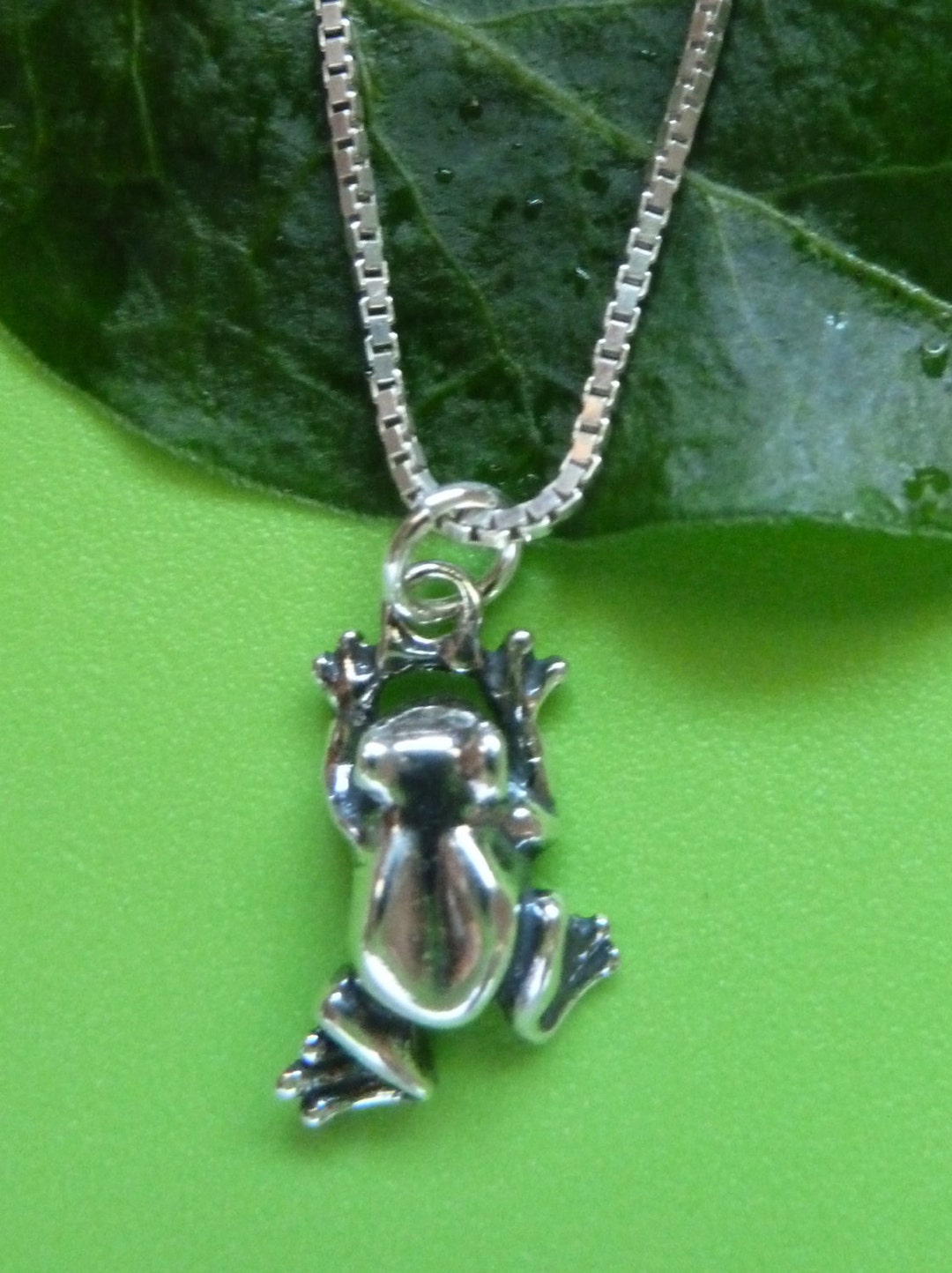 Sterling Silver Large Frog Necklace - Etsy