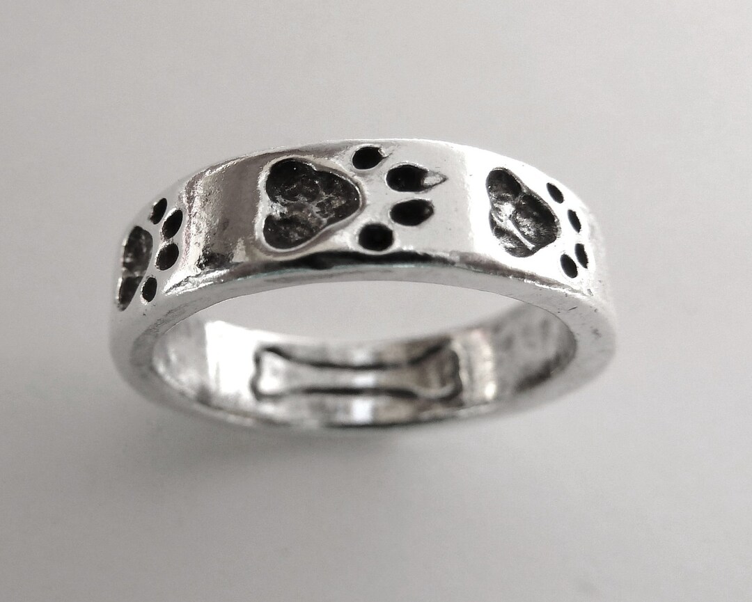 Dog Pawprint Ring-paw Print Ring-pawprint Band-dog Jewelry-animal ...