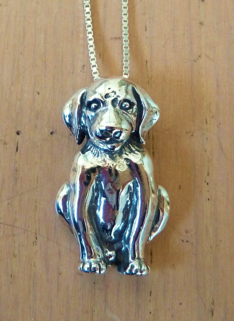 Labrador Dog Necklace-sterling Silver-lab Pendant - Etsy
