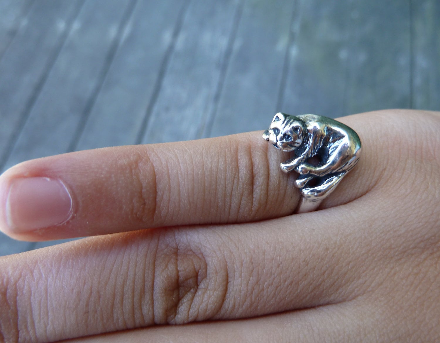 Sterling Silver Maine Coon Cat Ring - Etsy